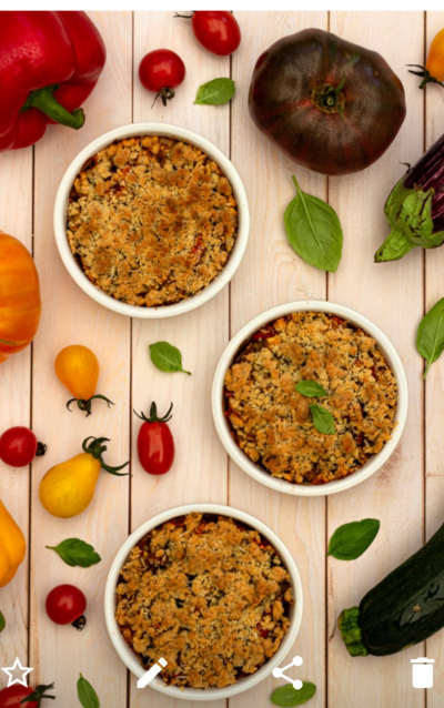 Recette Crumble légumes du soleil - FRIJE