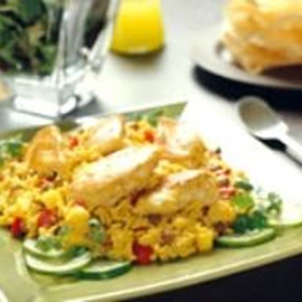 Recette Sauté de poulet aux tomates et au riz - FRIJE