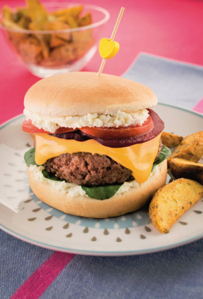 Recette Hamburger boeuf, cheddar, betterave - FRIJE